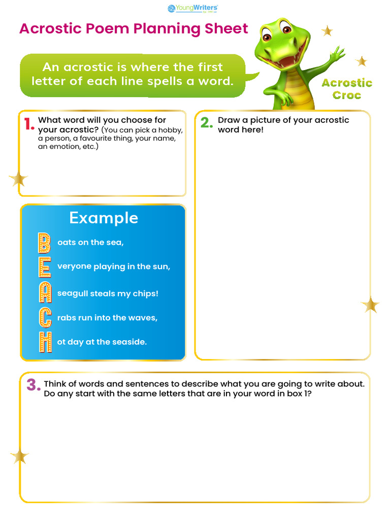 Acrostic Poem Planning Guide | PDF
