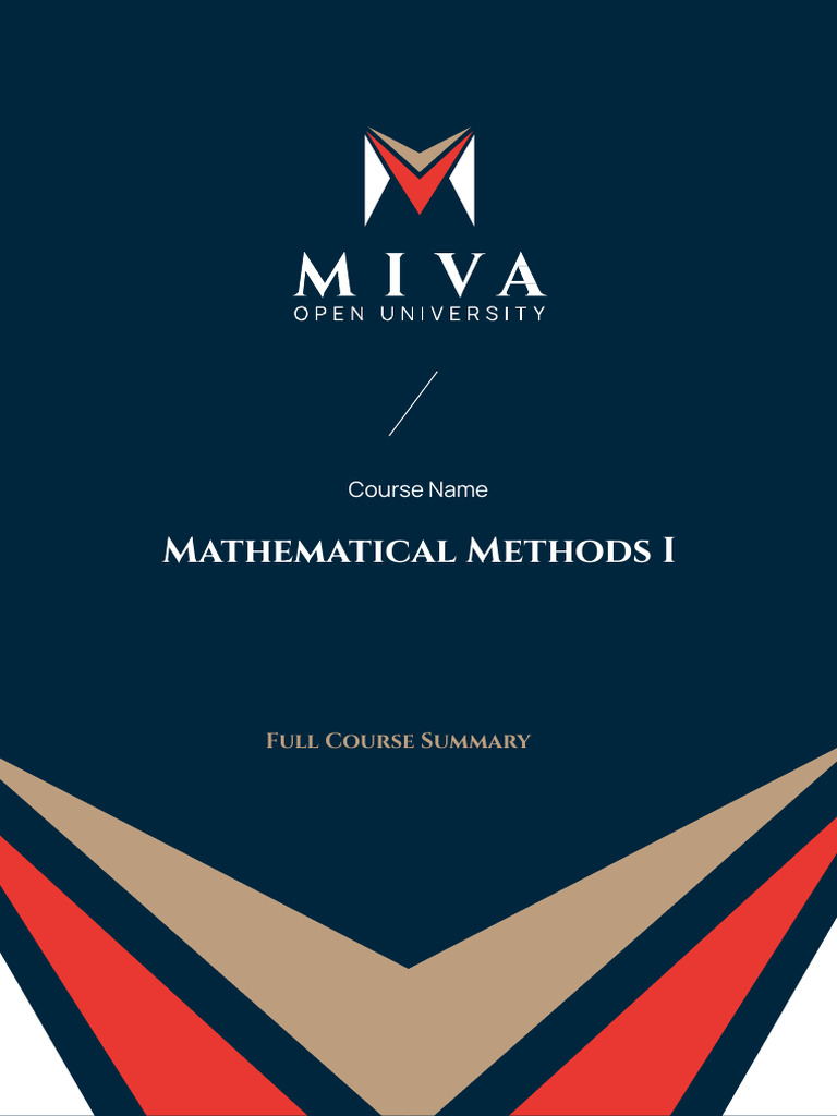 MTH 201: Mathematical Methods Overview | PDF | Integral | Function ...
