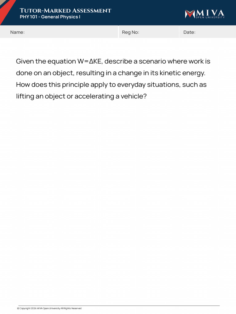 Work and Kinetic Energy Scenarios | PDF