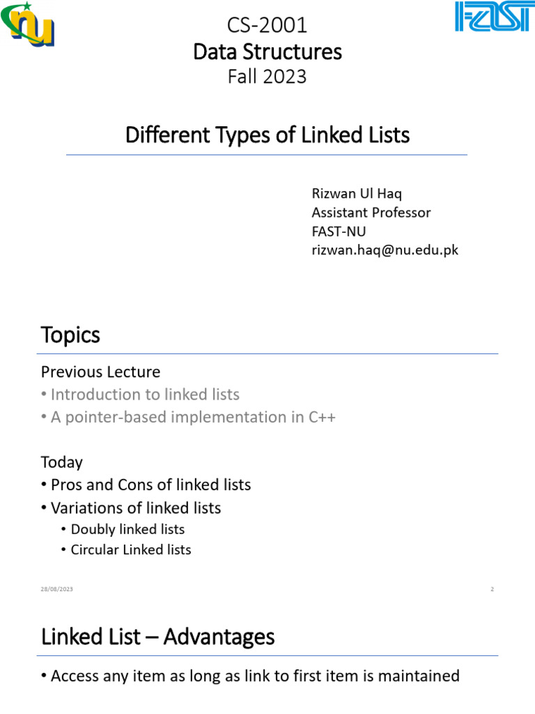 Types of Linked Lists Explained | PDF | Computer Programming ...
