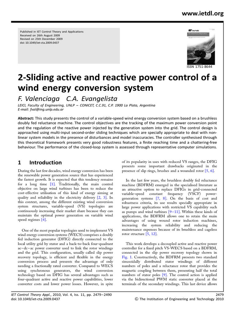 2-Sliding Active and Reactive Power Control of A | PDF ...