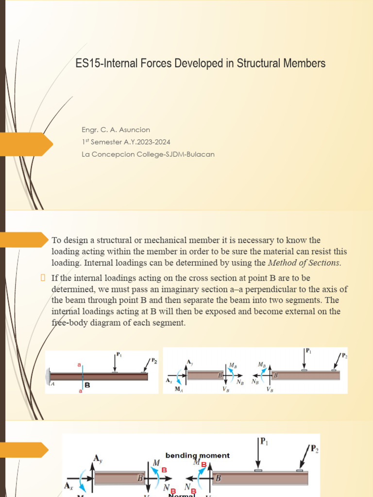 Internal Forces in Structural Members | PDF | Beam (Structure) | Bending
