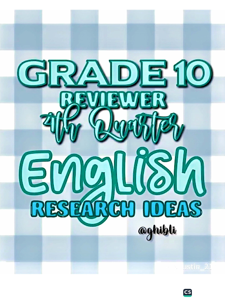 Grade 10 Research Reviewer | PDF