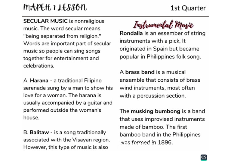Mapeh Grade 7 Reviewer | PDF