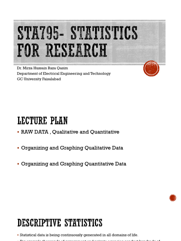 Statisitics For Research Lectute 2 | PDF | Chart | Statistics