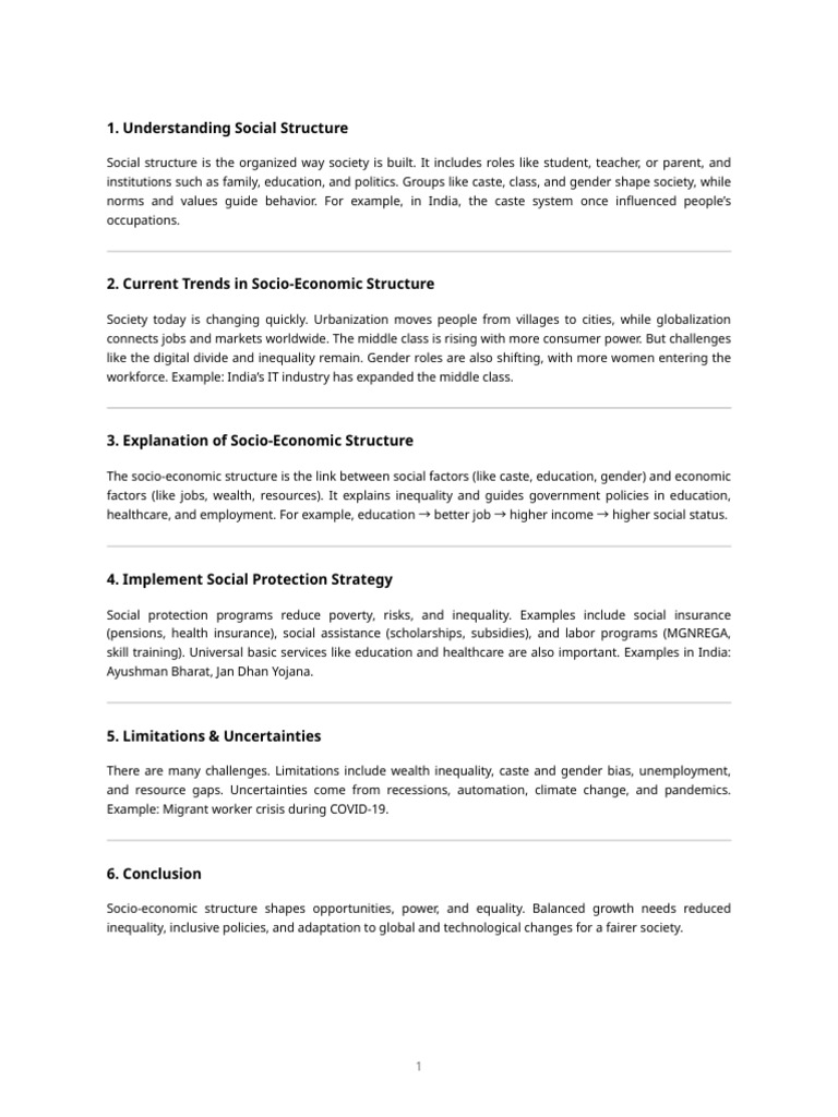 Socioeconomic Structure | PDF