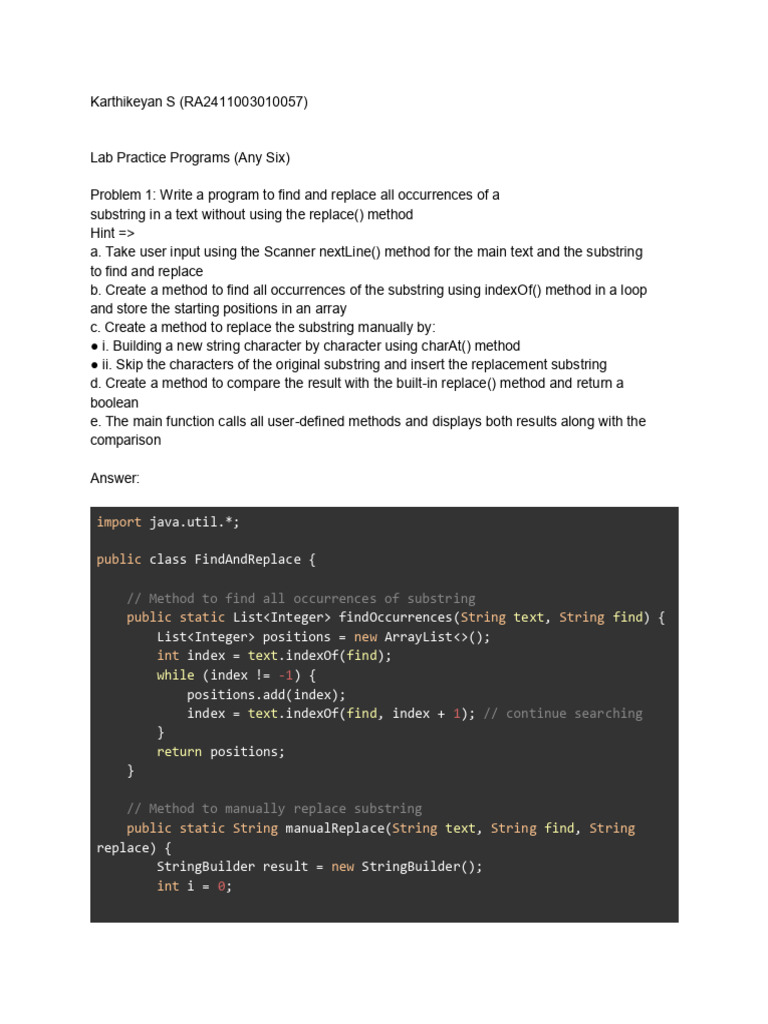 Karthikeyan S (RA2411003010057) - Week 2 - S2 - Lab Problem | PDF ...