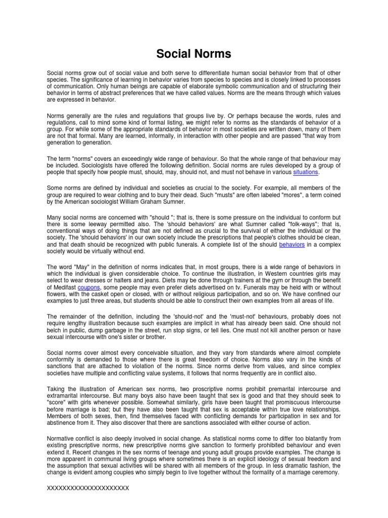 Social Norms | PDF | Social Group | Sociological Theories