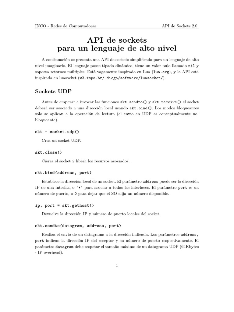 Cartilla Sockets | PDF | Zócalo de red | Protocolos de internet