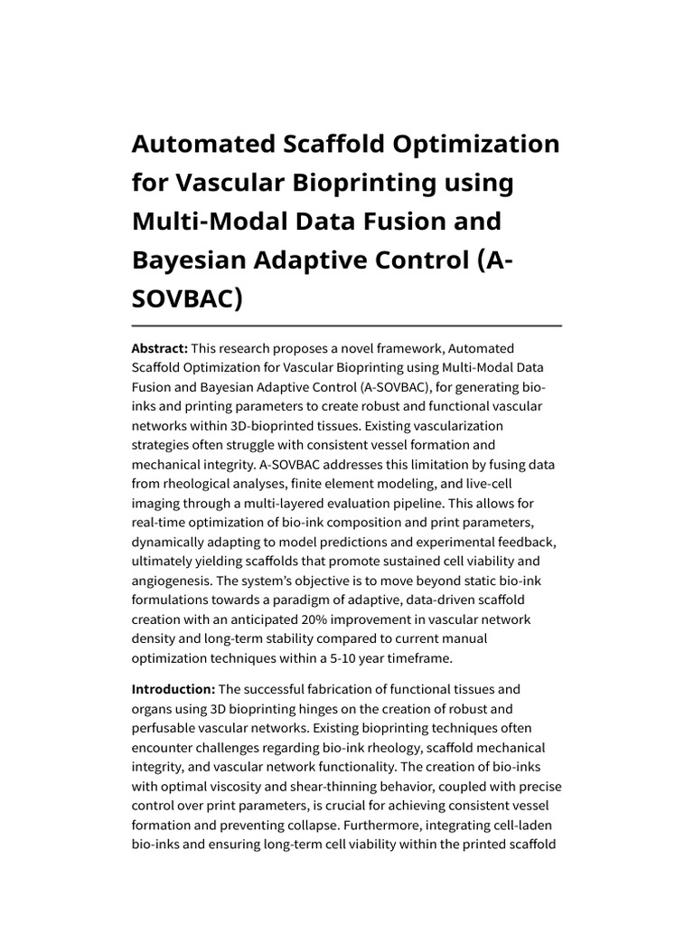 Automated Scaffold Optimization For Vascular Bioprinting Using Multi-Modal Data Fusion and ...