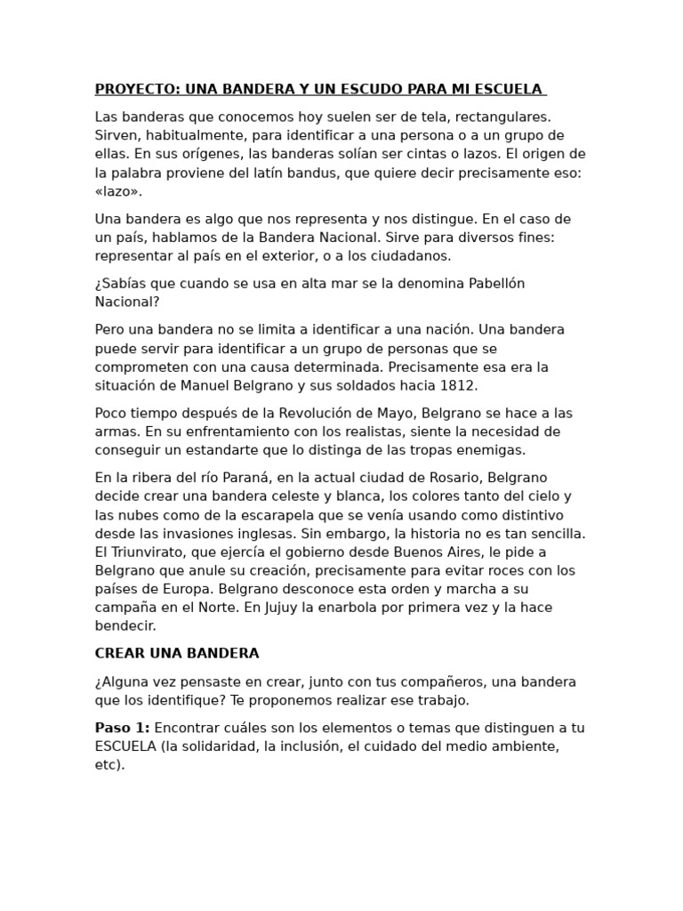 Proyecto Mi Bandera | PDF
