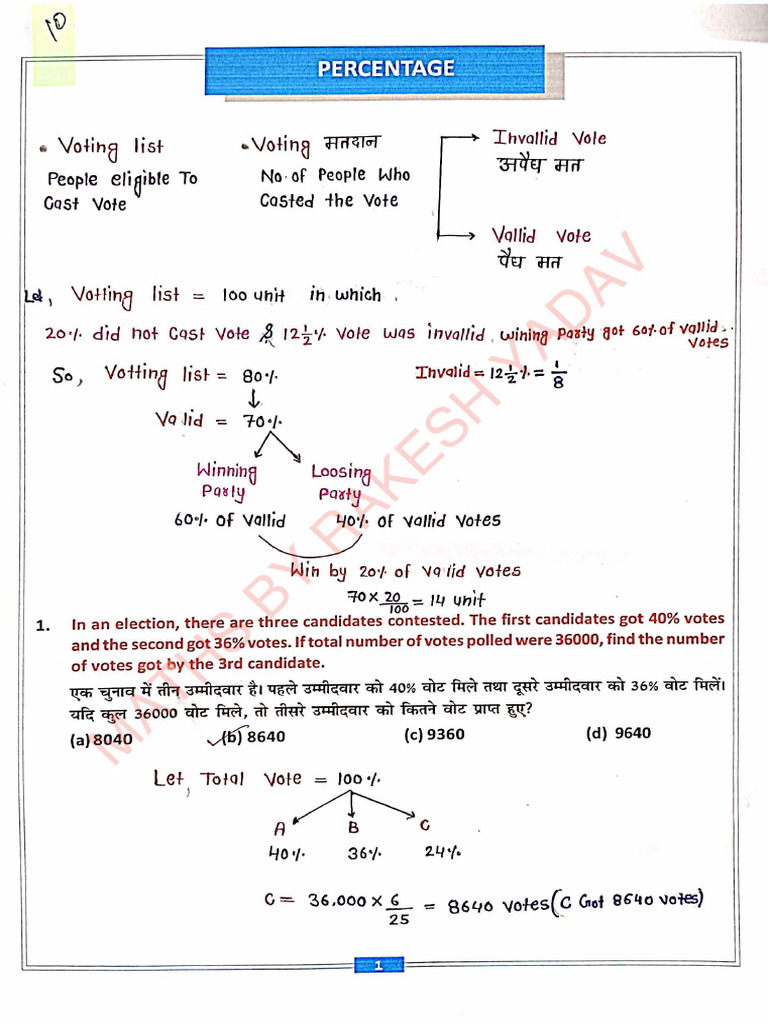 Percentage Notes 16-11 | PDF