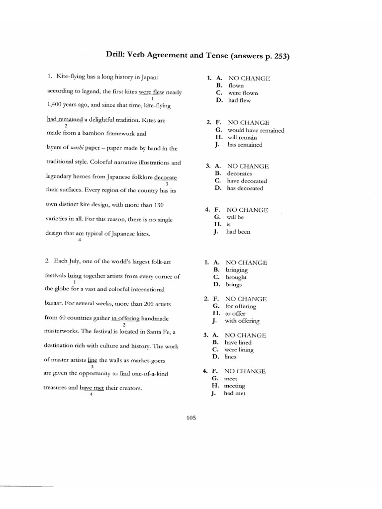 Verb Agreement &adj | PDF
