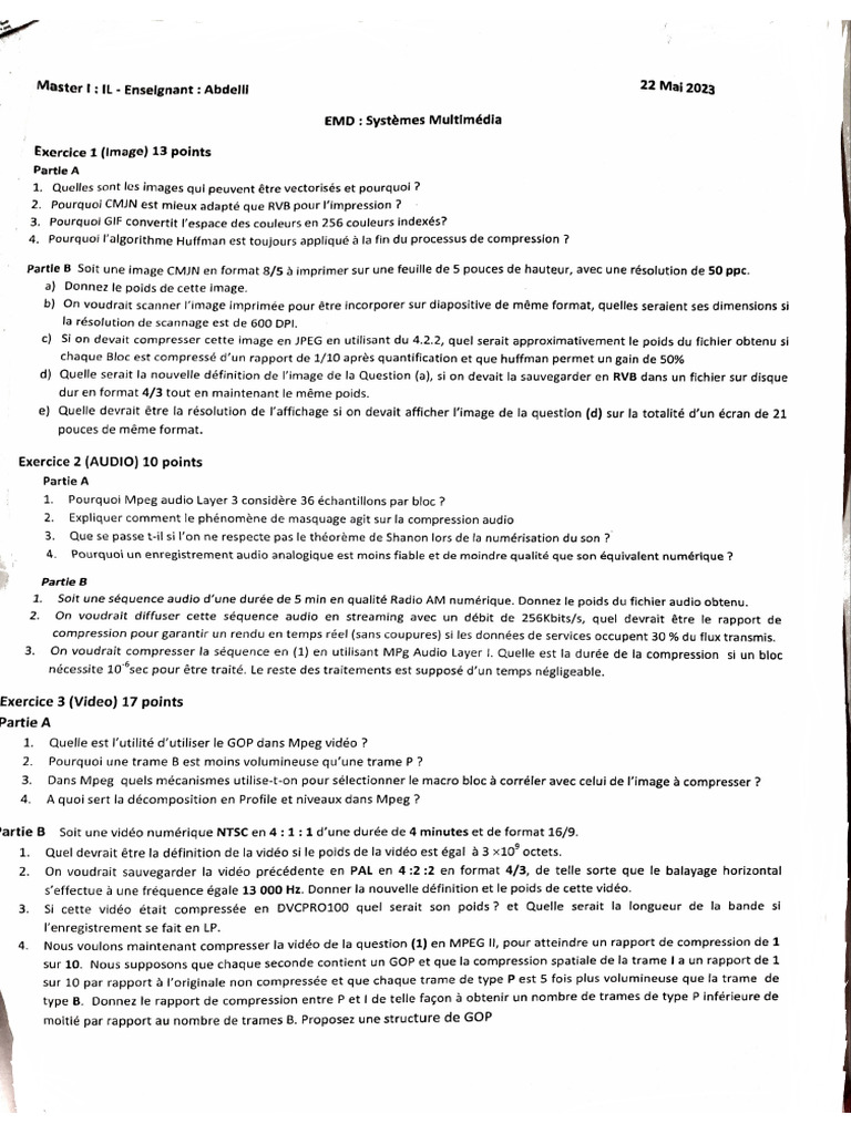 Examen SM 2023 | PDF