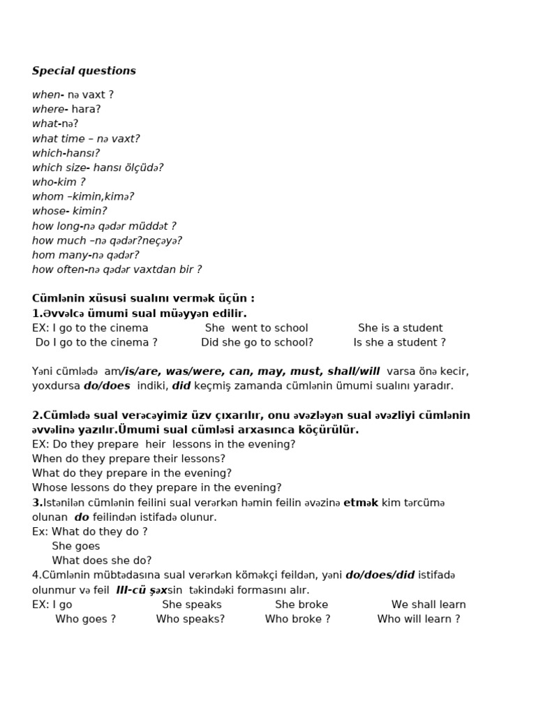 Special Questions | PDF