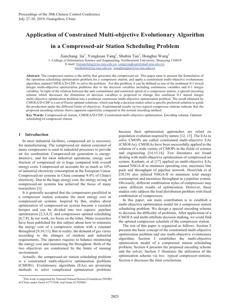 Application of Constrained Multi-Objective Evolutionary Algorithm in A ...