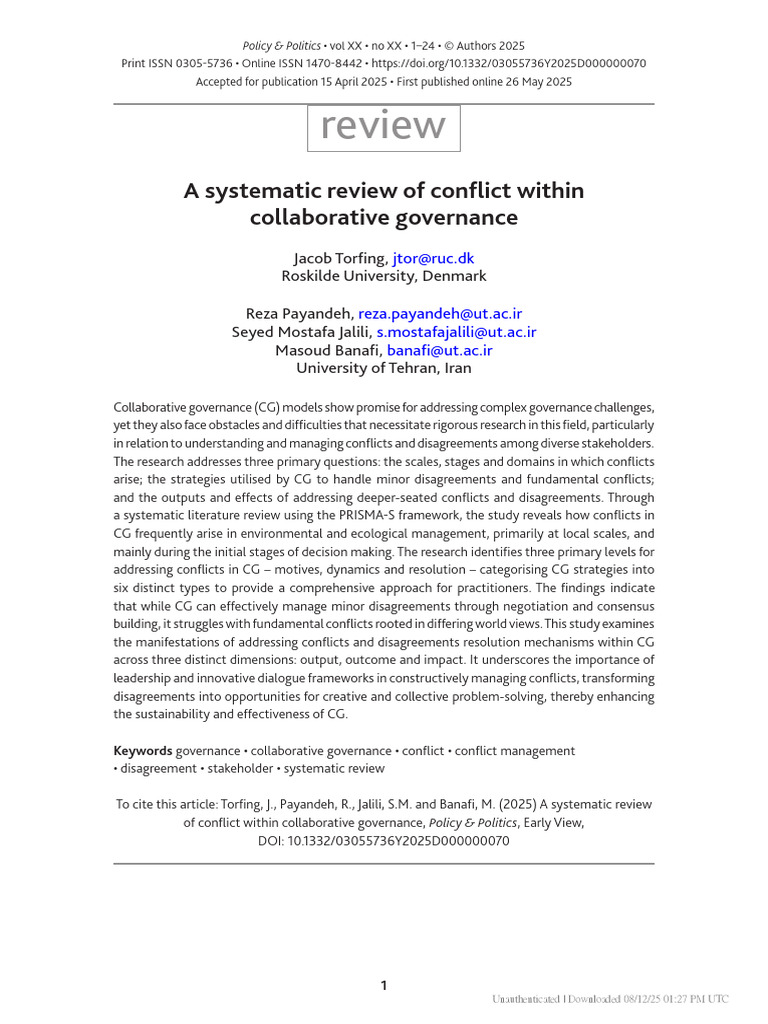 Torfing, J., Payandeh, R., Jalili, S. M., & Banafi, M. (2025) - A ...