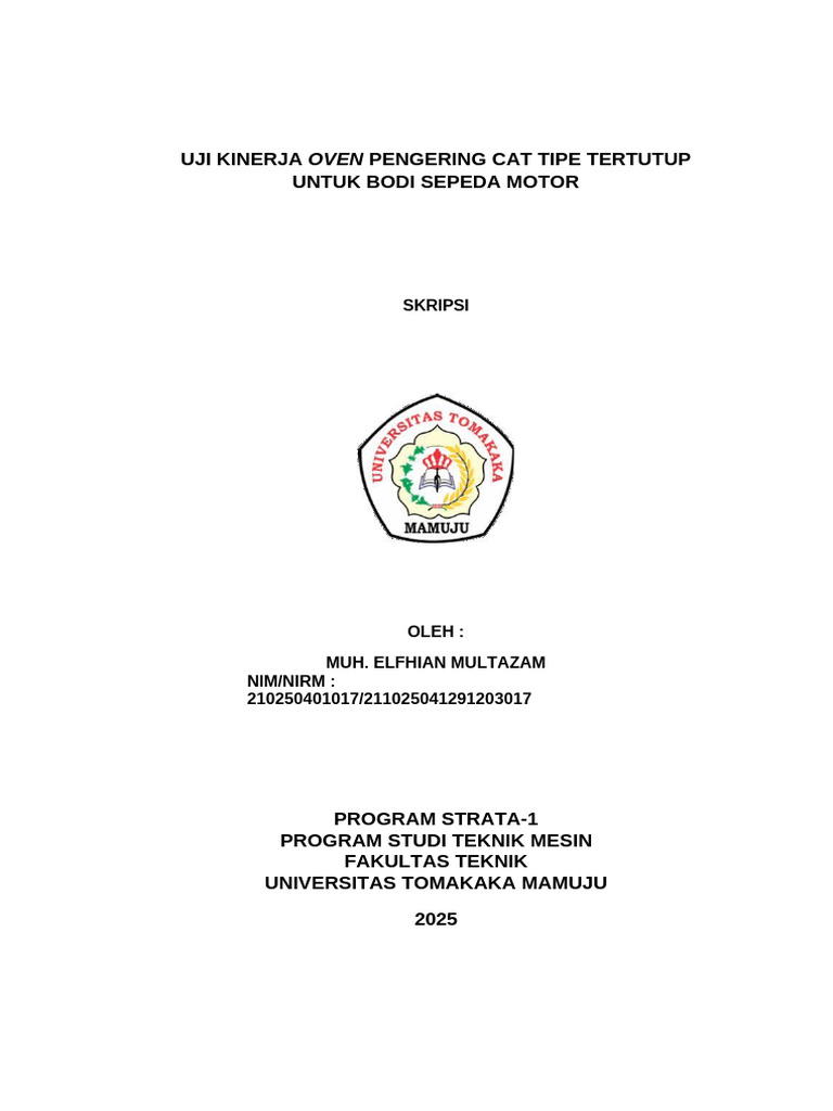Uji Kinerja Oven Pengering Cat Motor | PDF
