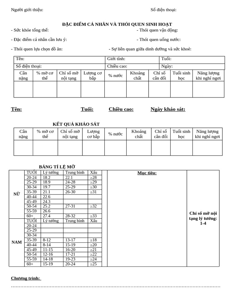 Bieu Mau Khao Sat | PDF