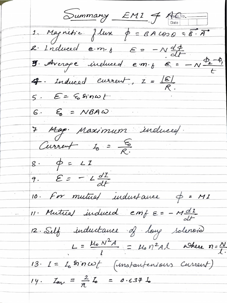 Summary 12th AC EMI | PDF