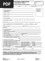 National School Games Eligibility Form 2025-26 | PDF