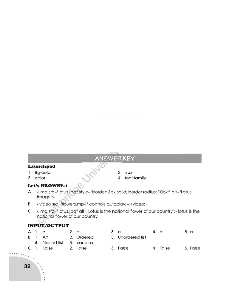 Term 1 - Grade 8 Coding Chapter 6 Inserting Images and Lists in HTML5 | PDF