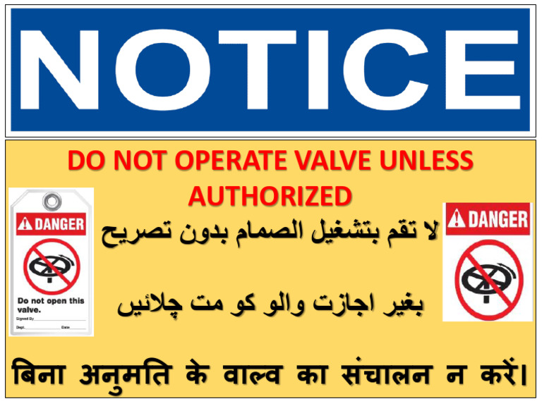 Do Not Operate Valve | PDF