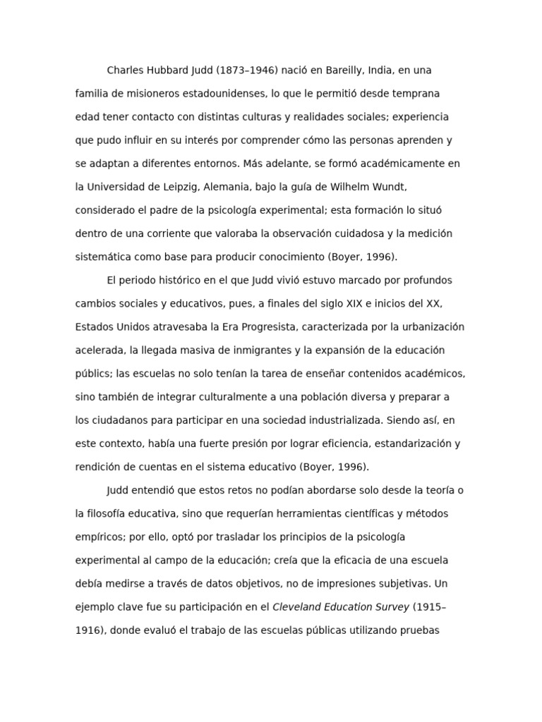 Legado de Charles H. Judd en educación | PDF | Sicología | John Dewey