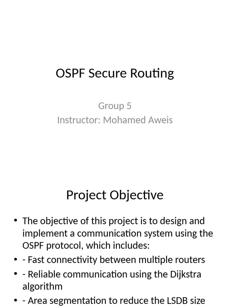 OSPF Presentation Group5 Visual | PDF | Computer Network | Router (Computing)