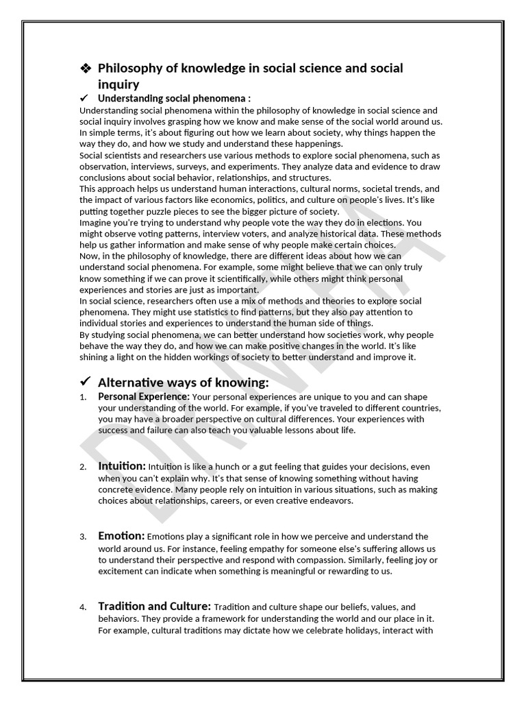 Understanding Social Phenomena in Science | PDF | Qualitative Research ...