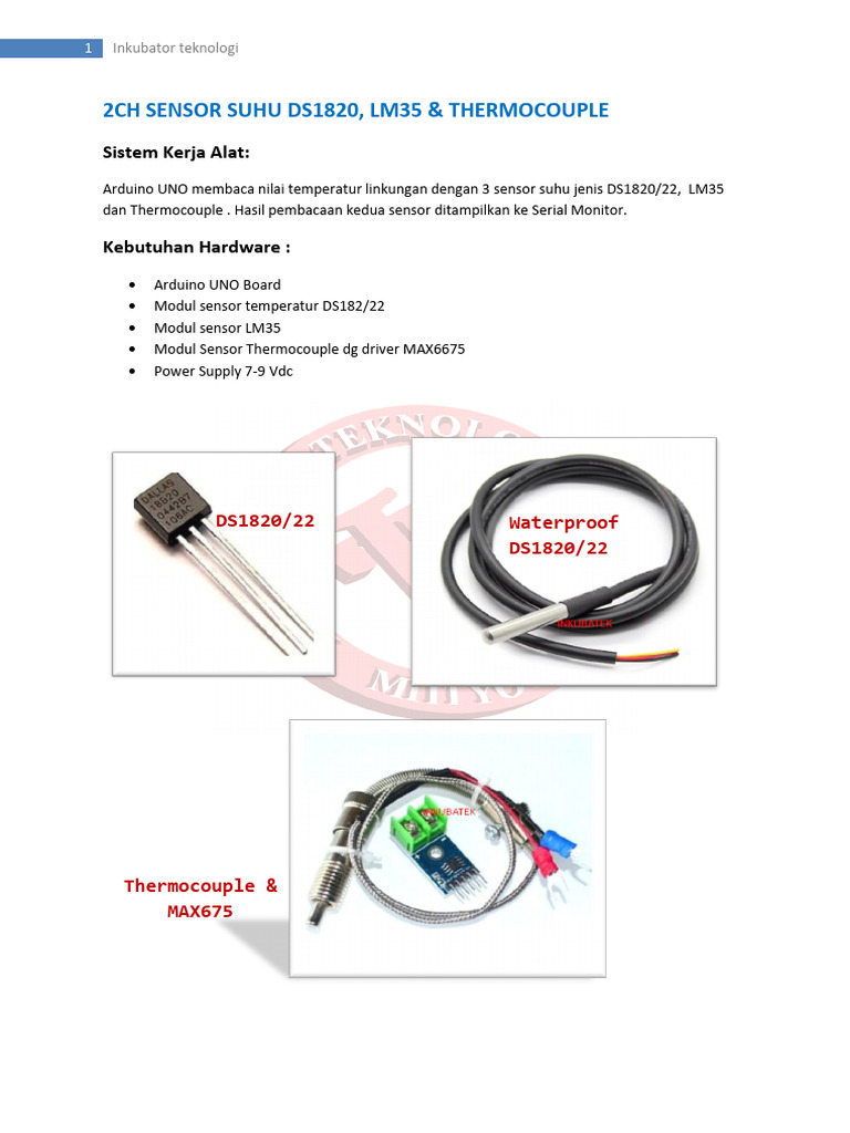 3 CH Sensor Suhu DS1820 LM35 TC | PDF | Arduino | Computer Engineering