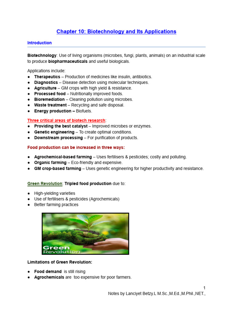Biotechnology Applications in Medicine and Agriculture | PDF | Rna ...