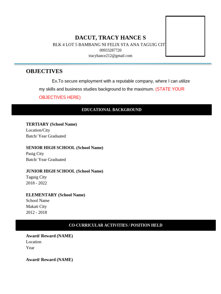 Resume Format | PDF