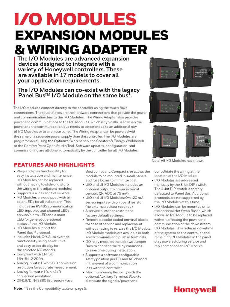 Honeywell I/O Modules Overview | PDF | Programmable Logic Controller ...