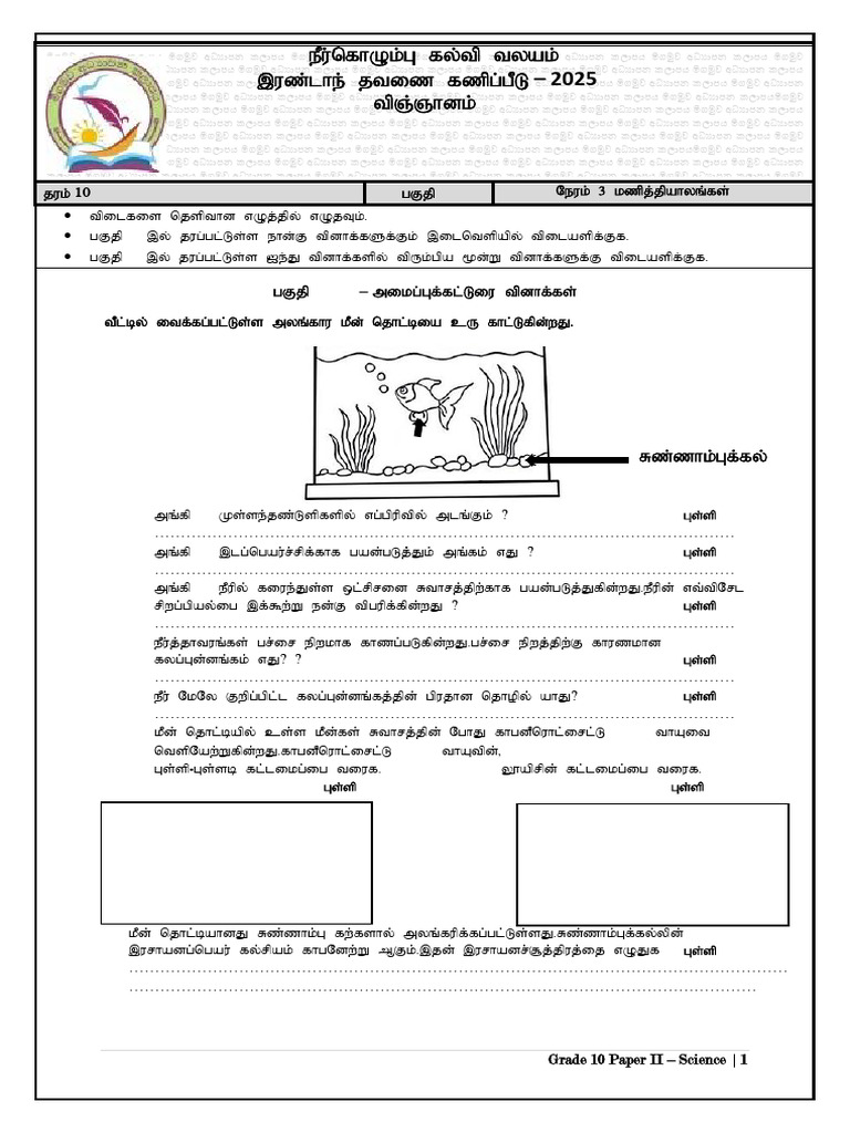 NEG Z Grade 10 Second Term Science P II TM | PDF