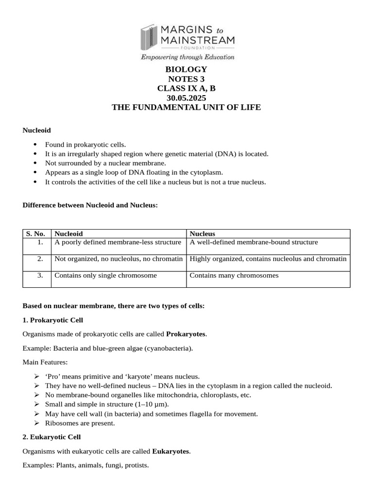 9.Prokaryotic & Eukaryotic cell | PDF | Cell (Biology) | Eukaryotes