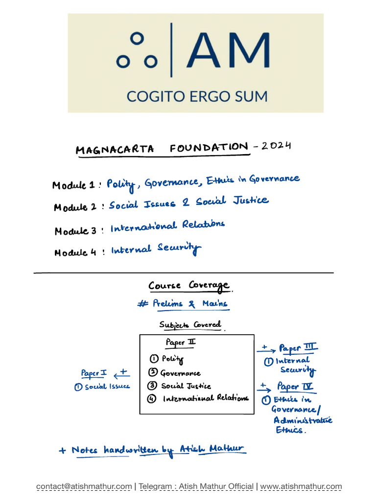 Magna Carta Foundation by 2024 Module 1 Polity & Governance; Theme (1 ...