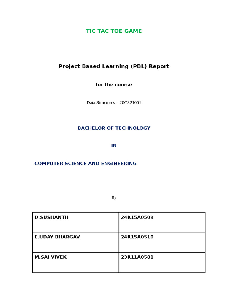 Digital Tic-Tac-Toe Game Report | PDF | User Interface | Artificial ...