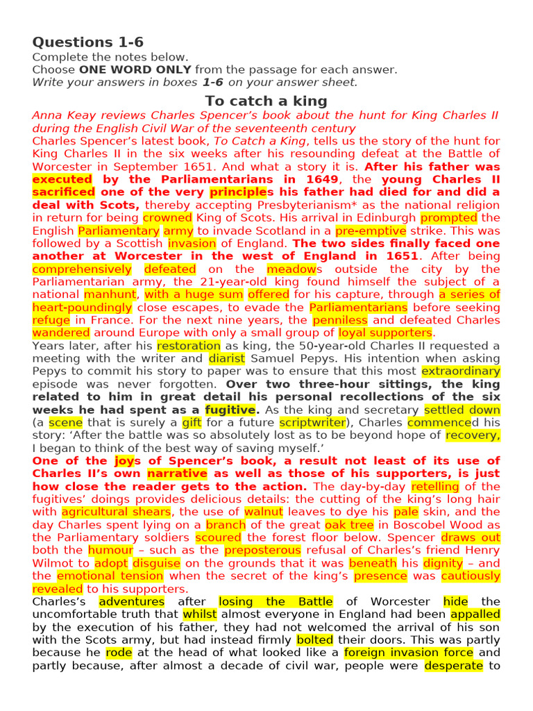 Questions 1 | PDF | English Civil War