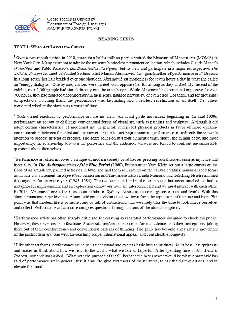 Erasmus Exam Reading Texts | PDF | Stephen Hawking | Big Bang