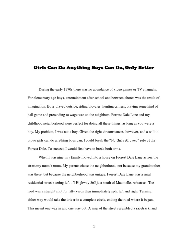 Girls Can Do Anything Boys Can Do | PDF | Leisure | Sports