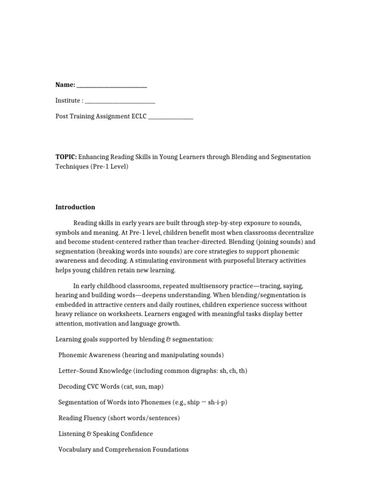 Action Research Reading Based On Rabia Sample | PDF | Phonics ...