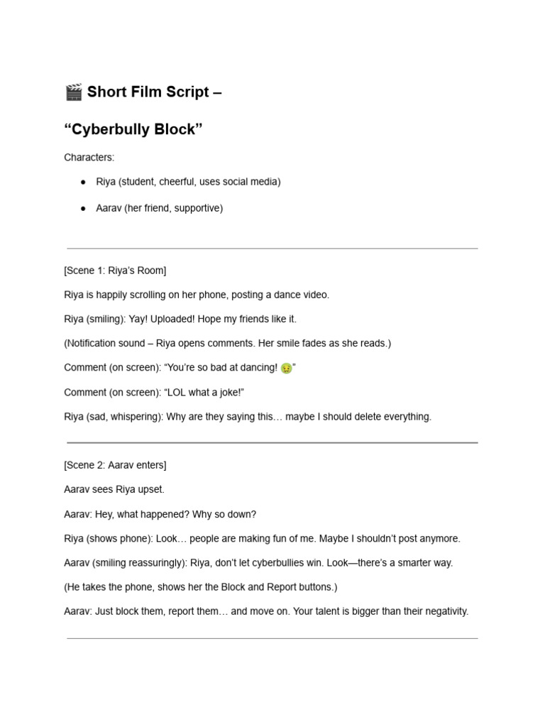 Cyberbully Block: A Short Film | PDF