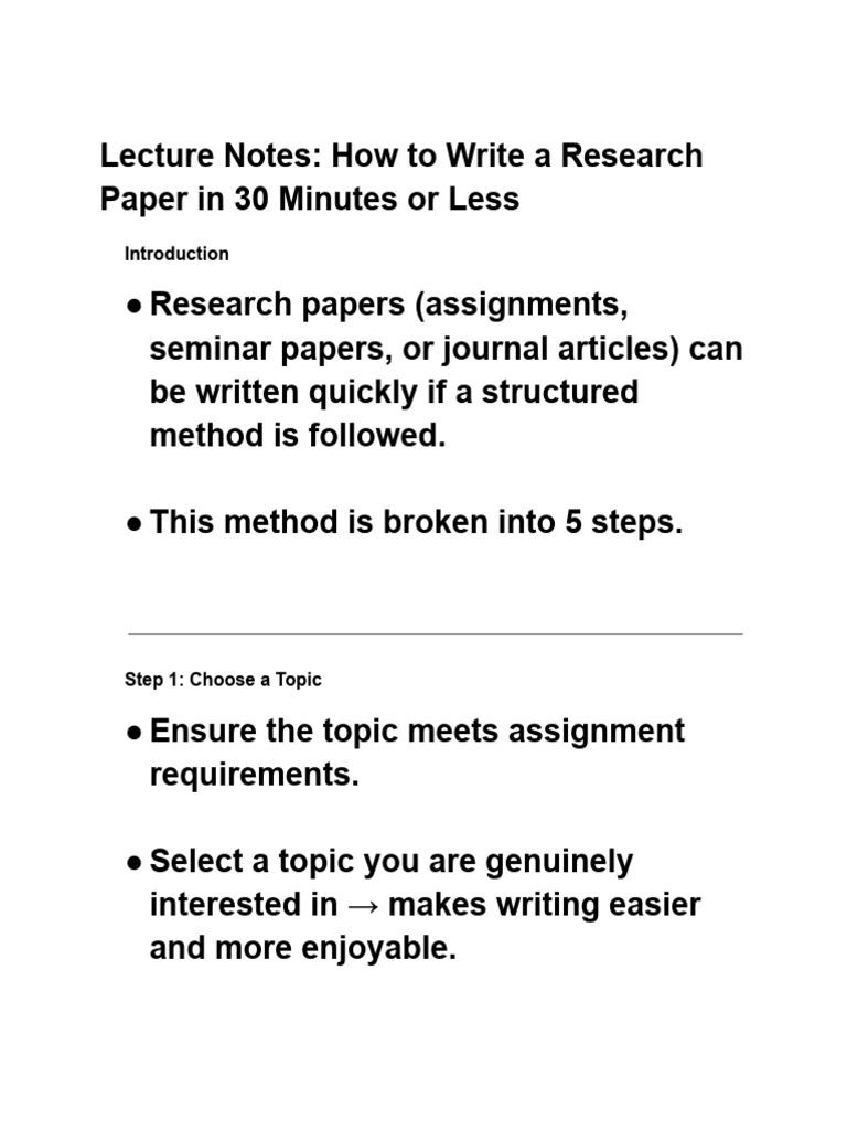 Quick Guide to Writing Research Papers | PDF