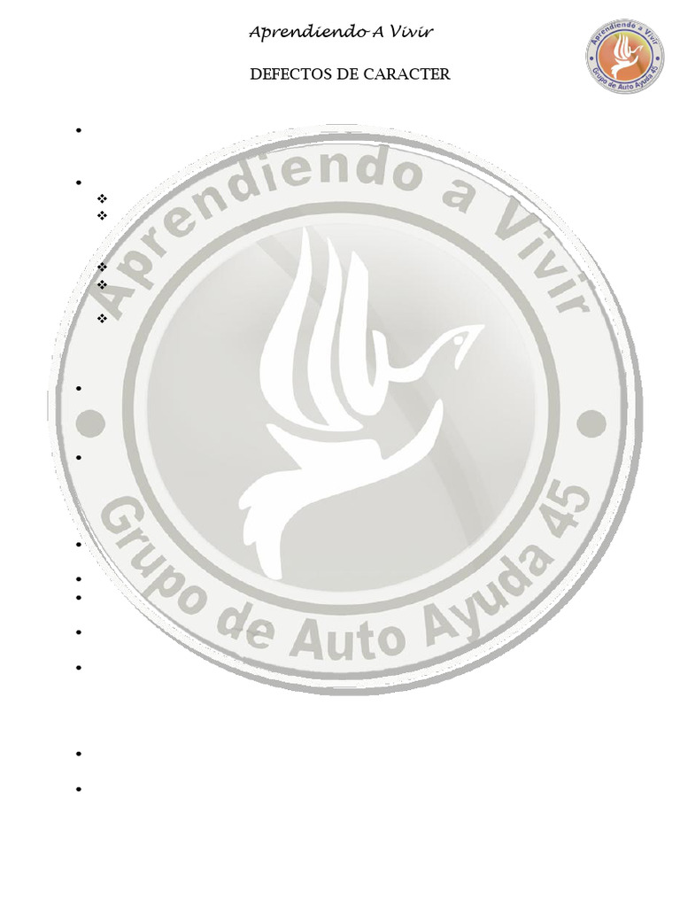 Defectos de Carácter - Copia-1 | PDF | Orgullo | Ira