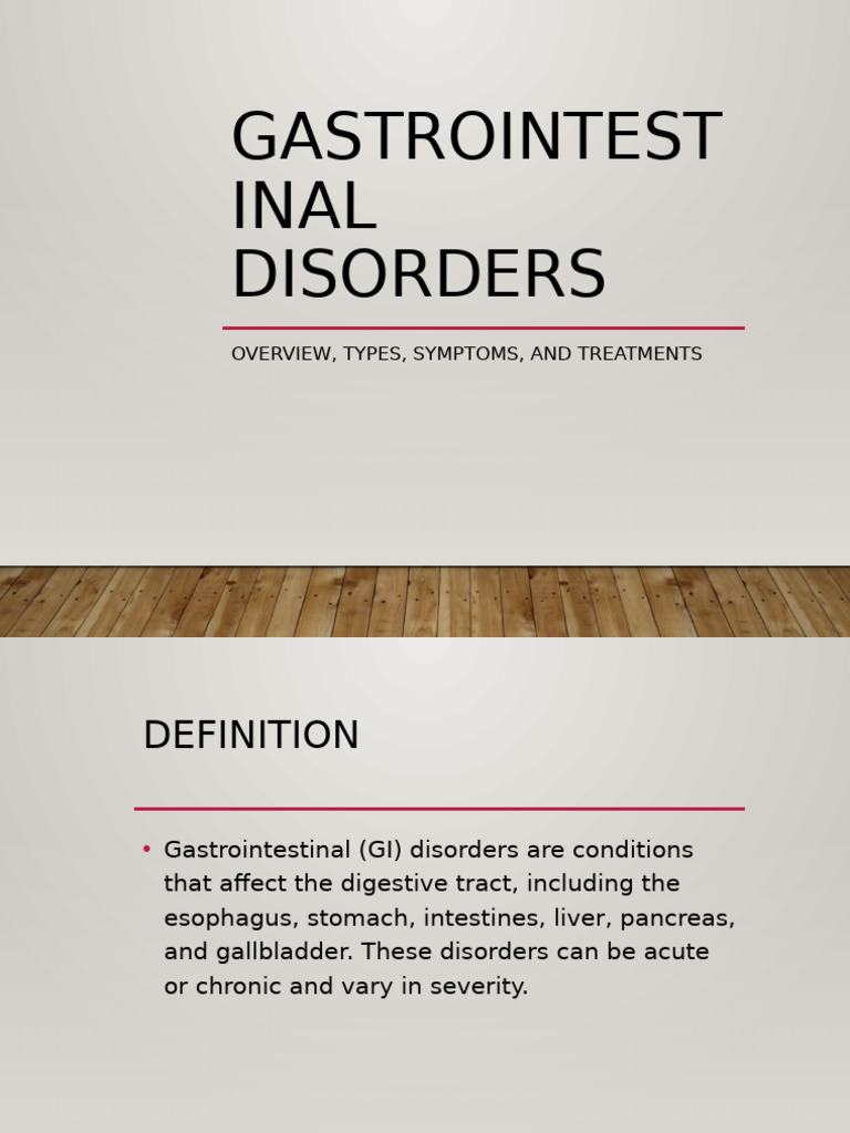 Overview of Gastrointestinal Disorders | PDF