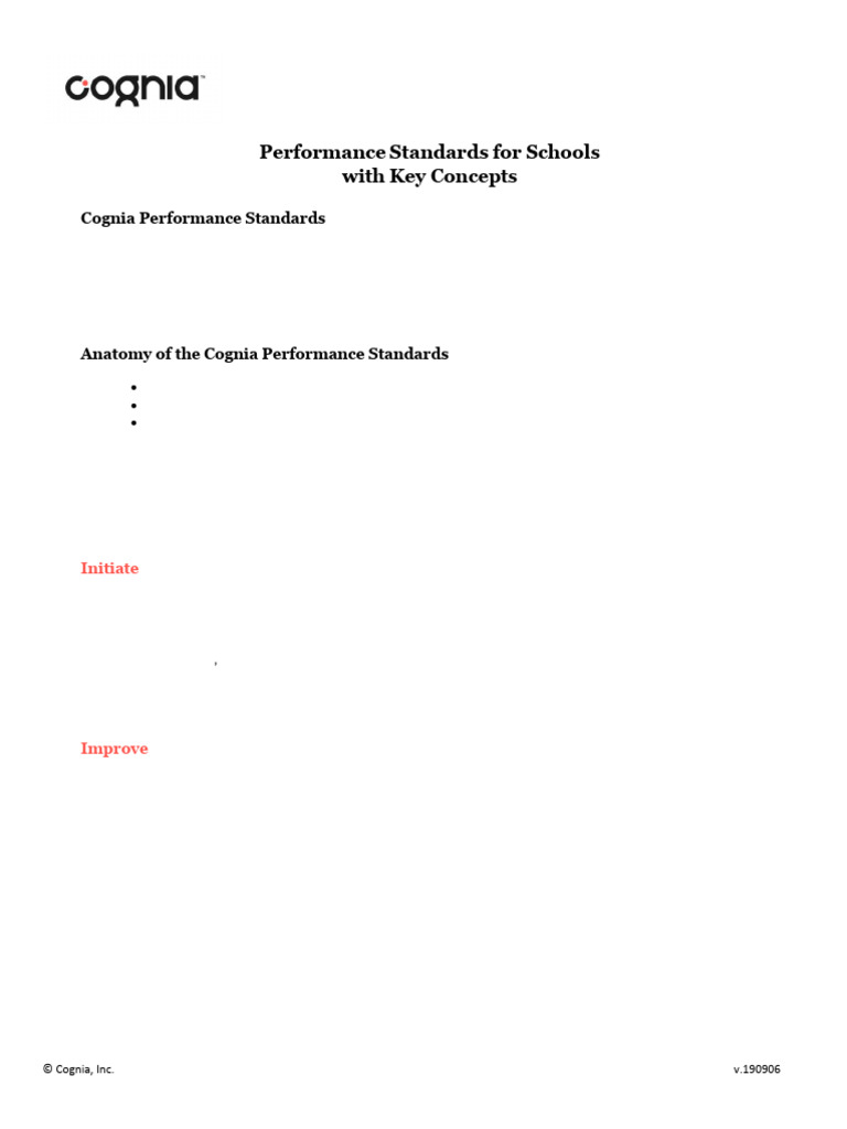 Cognia Performance Standards Schools Key Concepts | PDF | Learning | Mentorship