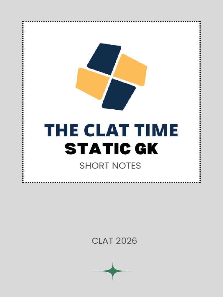 STATIC GK For Clat BY The Clat Time | PDF | Indian Independence Movement | Cell (Biology)