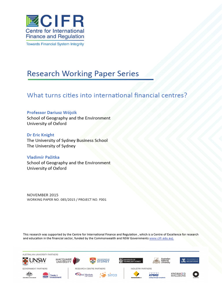 Factors Defining International Financial Centres | PDF | Taxes ...
