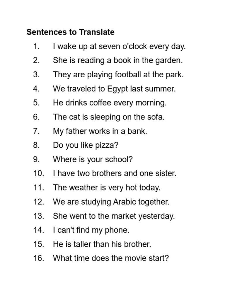 Sentences To Translate | PDF